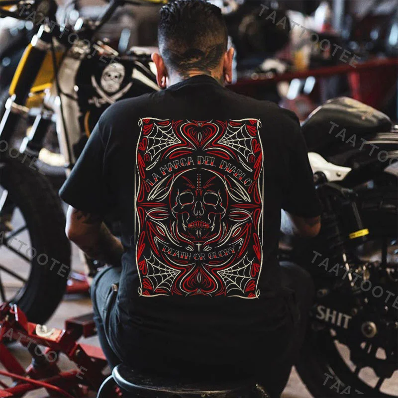 LA MARCA DEL DIABLO DEATH OR GLORY Phantom Pinstripe Skull Card Print ...