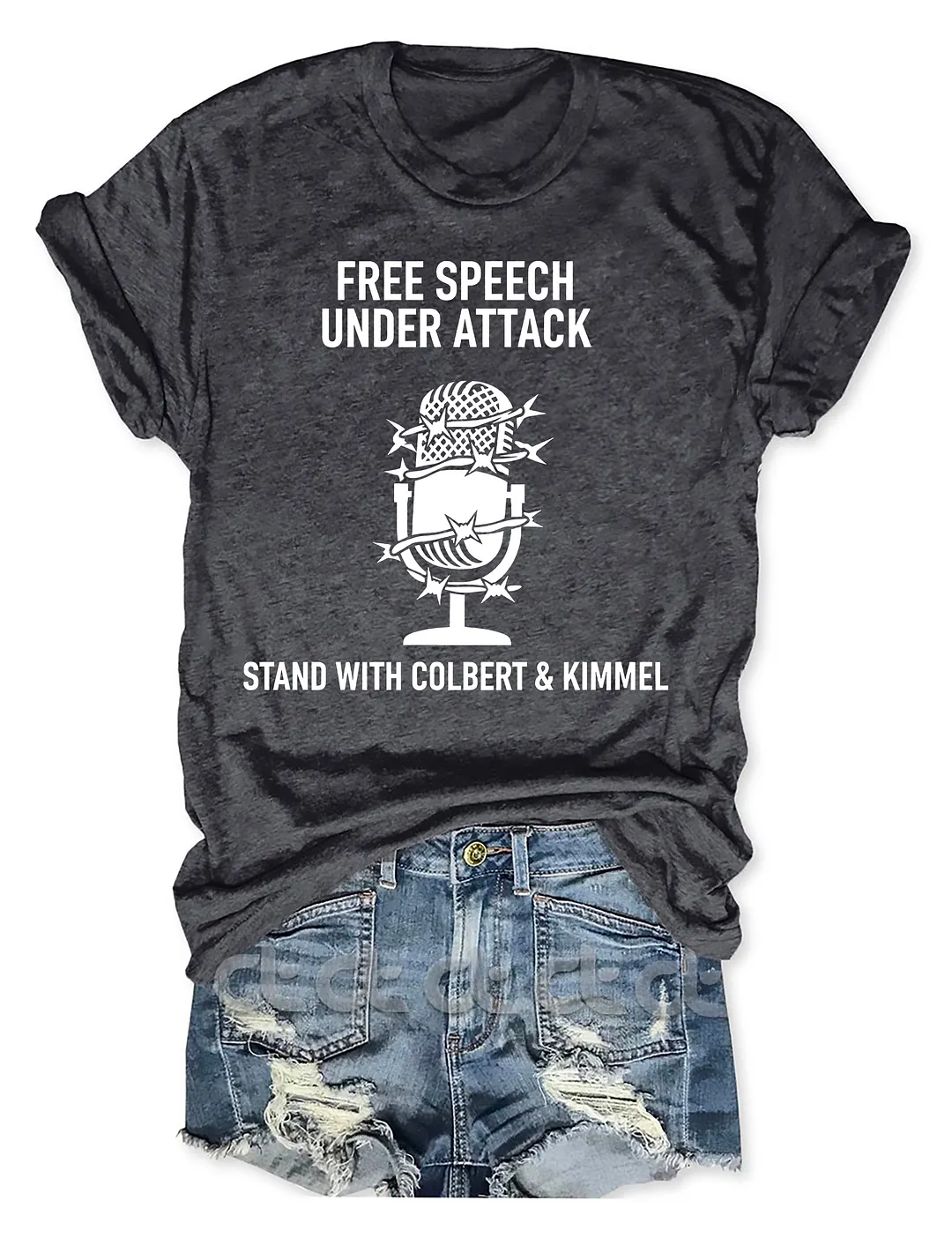Free Speech Under Attack Stand With Colbert Kimmel T-Shirt