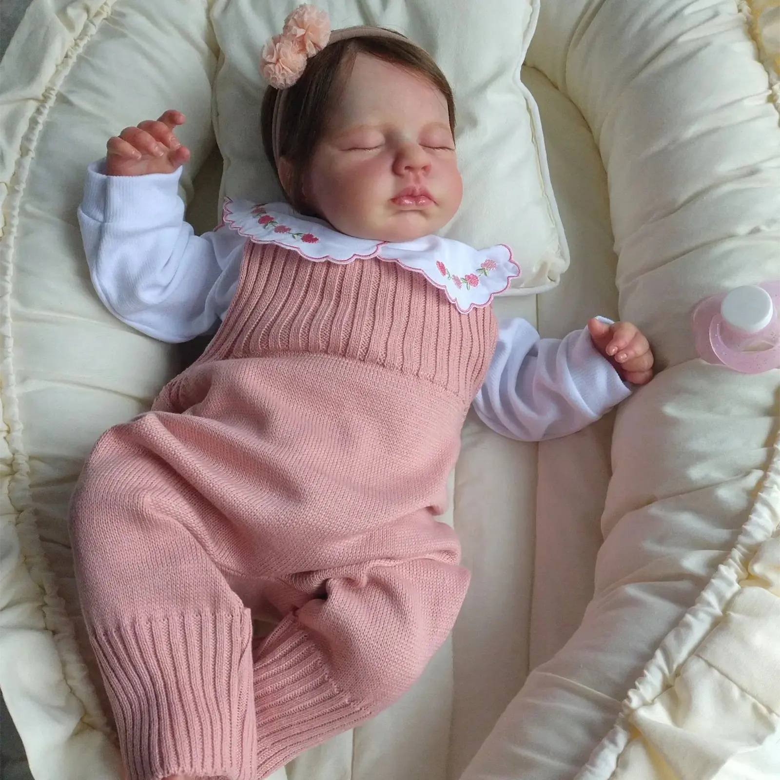 20" Reborn Lifelike Asleep Baby Girl Tibeia Cloth Body Reborn Doll Set ...