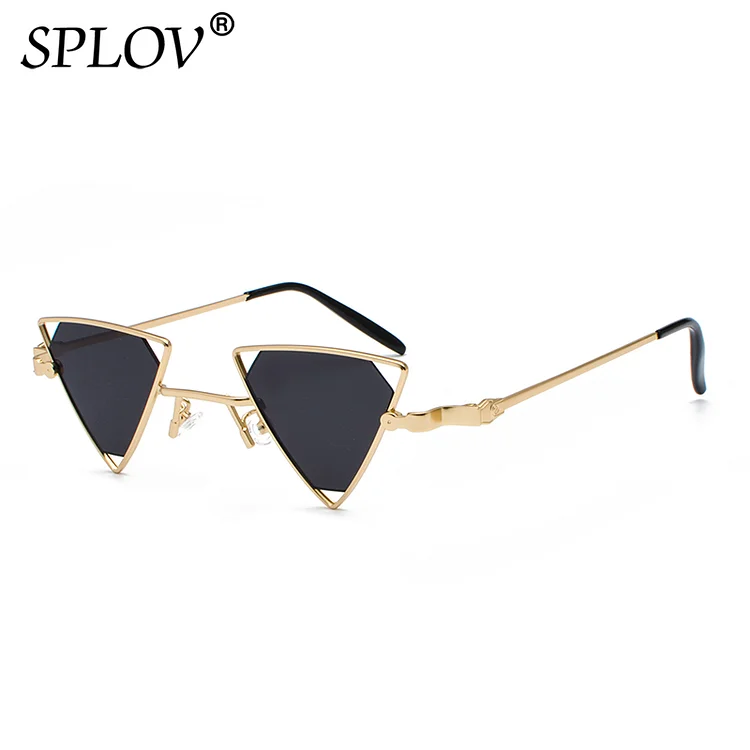 SPLOV Steampunk Triangle Sunglasses Vintage Hollow Metal Frame Sun Glasses Brand Designer ...