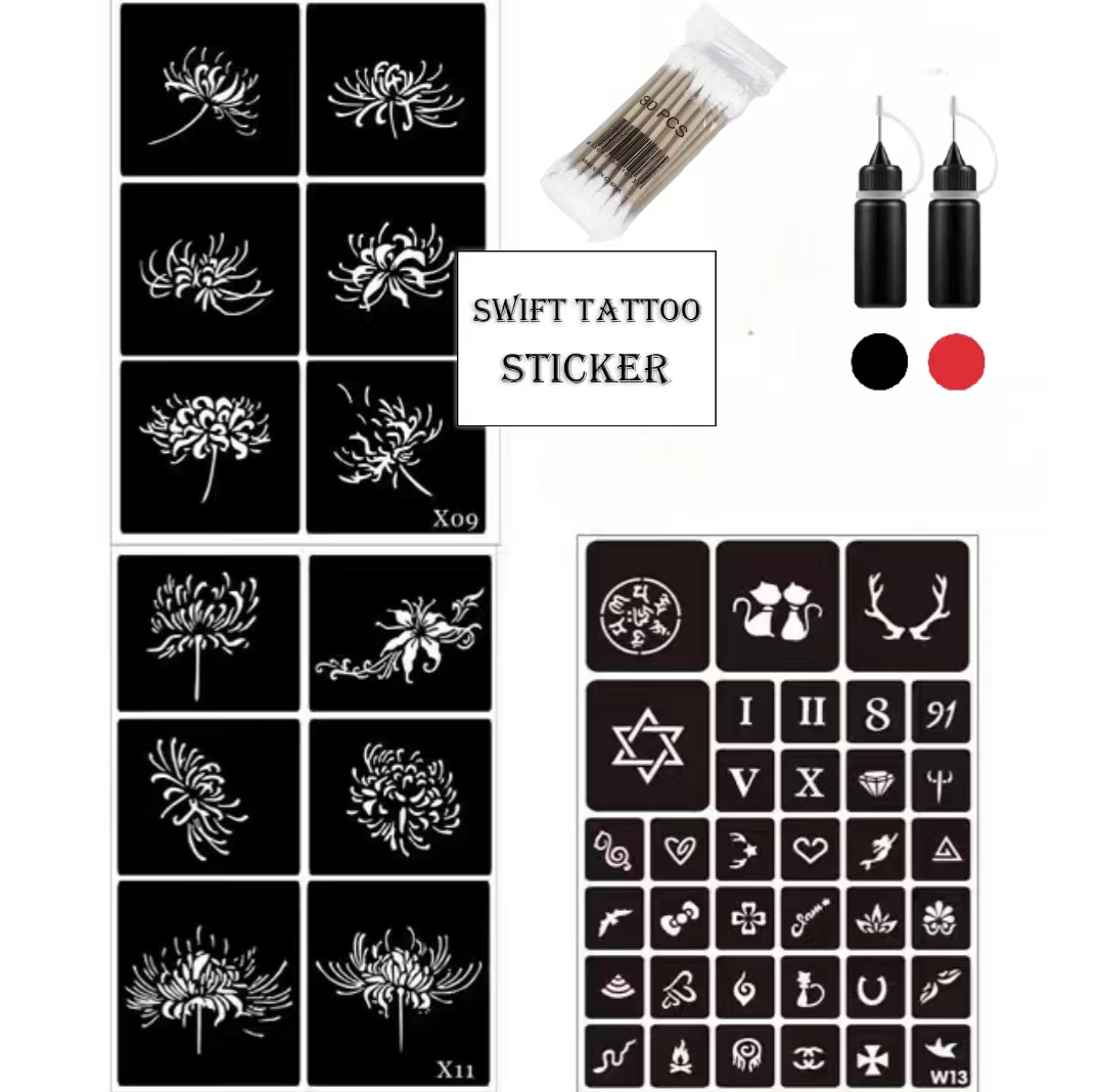 Reusable Skeleton Tattoo Stencil Waterproof Tattoo Sticker Set ...