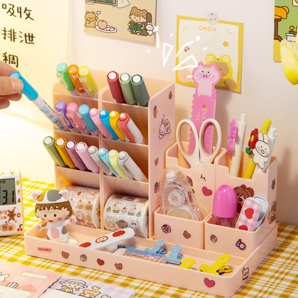 Nigikala Desktop Stationery Organizer Pen Holder Storage Box Set Office ...