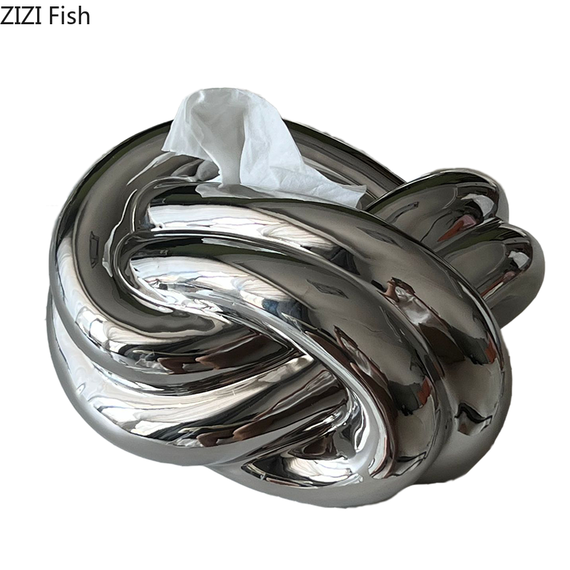 nigikala Twisted Knot Tissue Box Tissue Box Ceramic Paper Towel Case ...