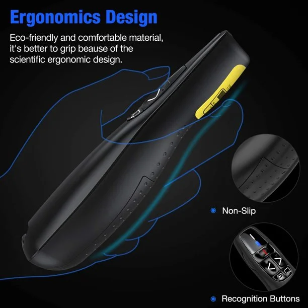 DinoFire Wireless Presenter Remote, RF 2.4GHz USB Presentation Remote Control PowerPoint ...