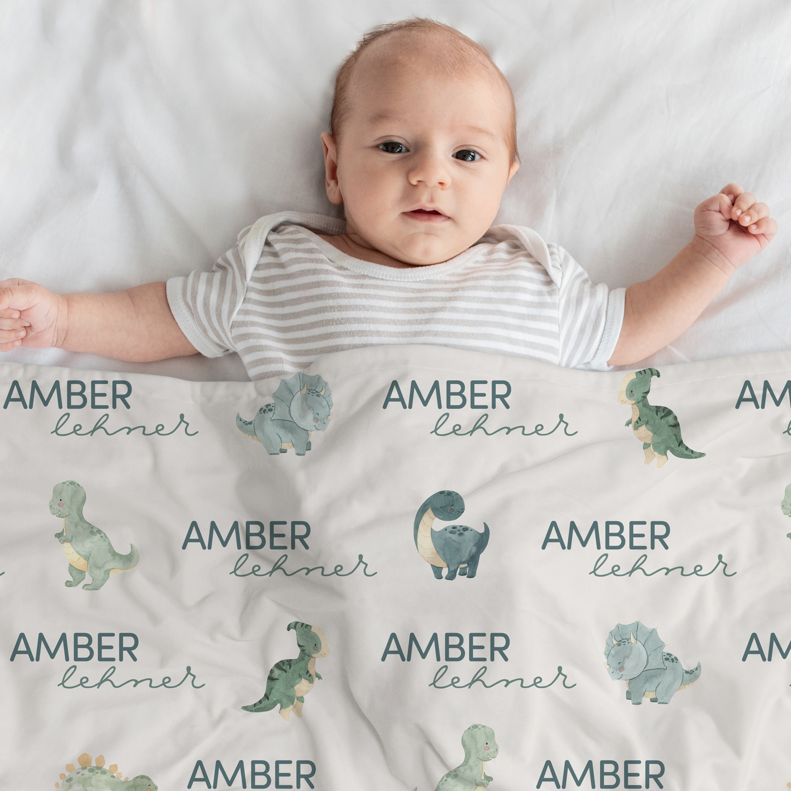 Personalized Baby Name Blanket | Dynamic Dino