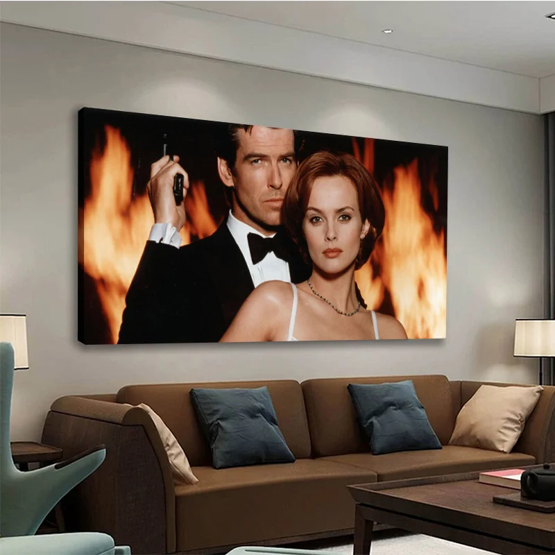 007 GoldenEye Pierce Brosnan and Izabella Scorupco Canvas Wall Art
