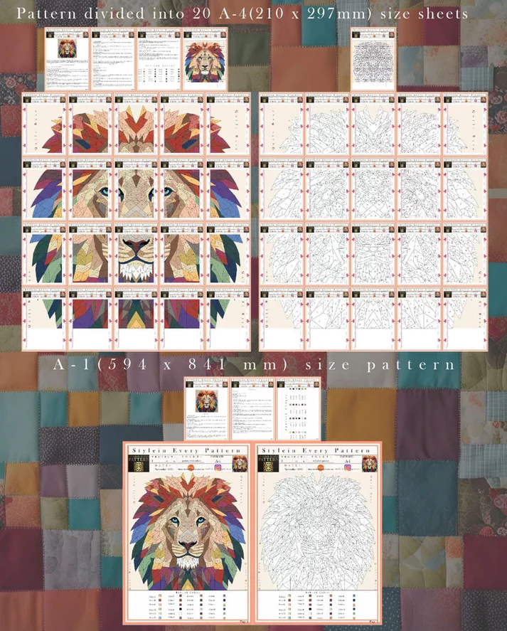 Animal Patchwork Project Tutorials Template kit -With Instructions