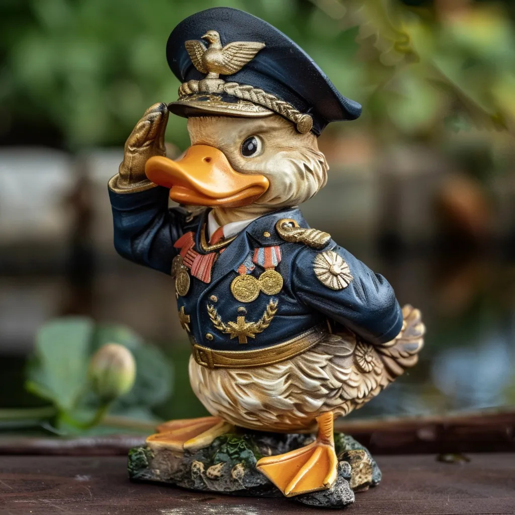 Resin Veteran Army Memorial Duck Statue