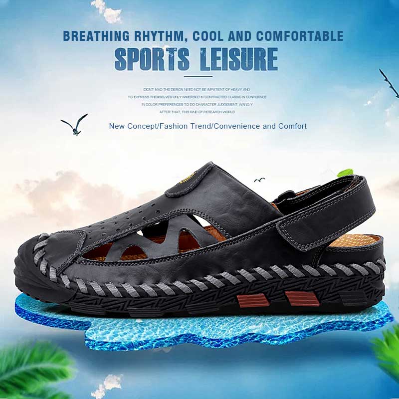 Men's Casual Dual-Purpose Shoes Sandals Leather Outdoor Water Shoe