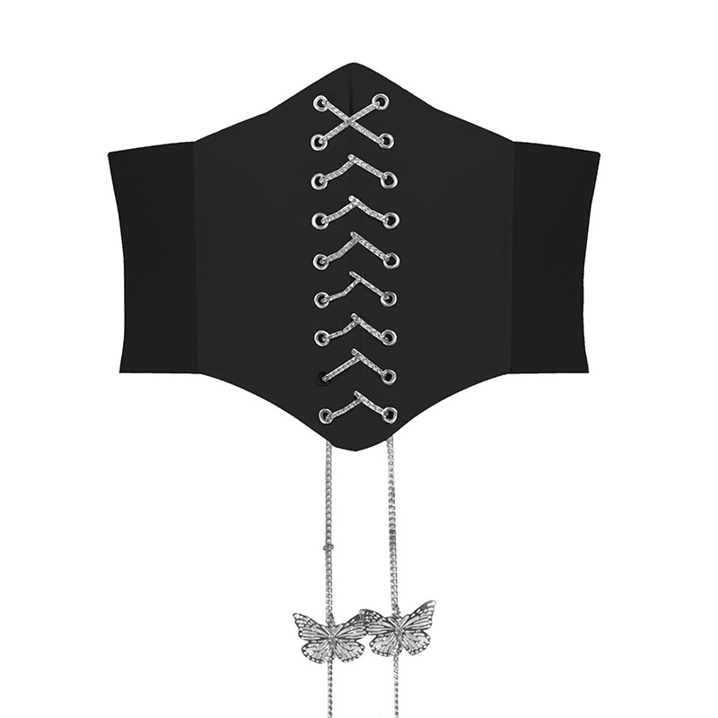 BUTTERFLY CHAIN EYELET STRAP CORSET