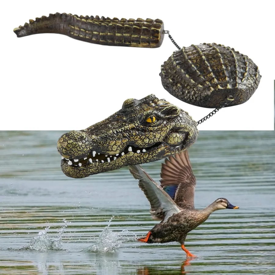 Floating Alligator Decoy Floating, 3 Segmented Crocodile Sculpture