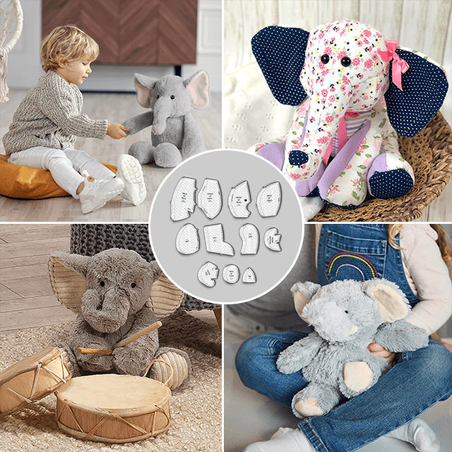 Memory Ellie Elephant Template Set(11 PCS)-With Instructions