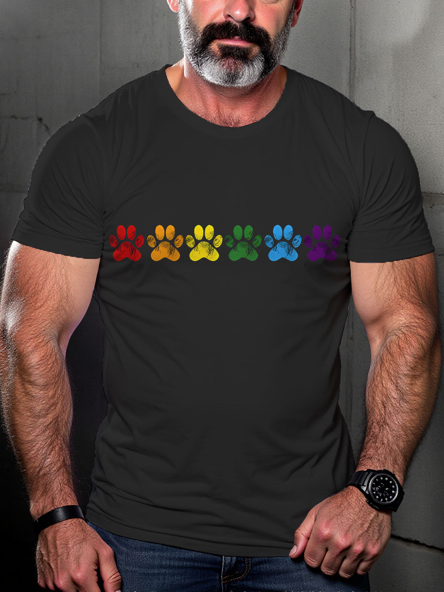 Men's Gay LGBT Bear & Cub Rainbow Bear Pride Art Print T-shirt