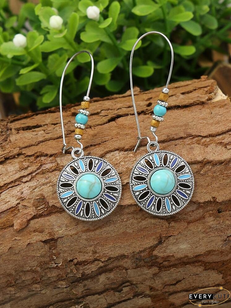 Round Drop Earrings