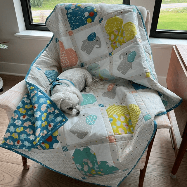 Elephant Patchwork Quilt Sewing Template Set - With Instructions