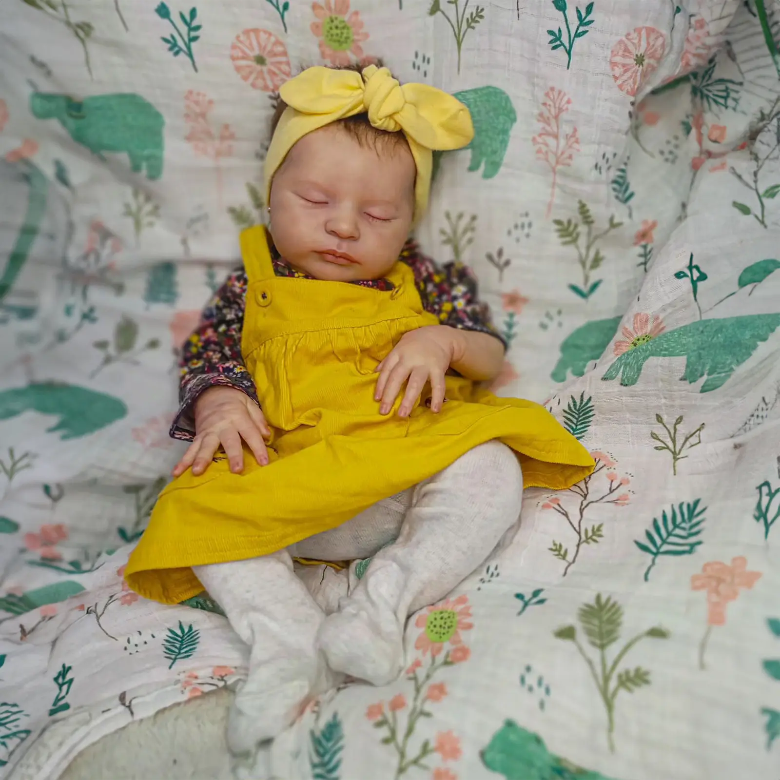 20" Cute Realistic Handmade Eyes Closed Zamila Girl Reborn Baby Doll ...