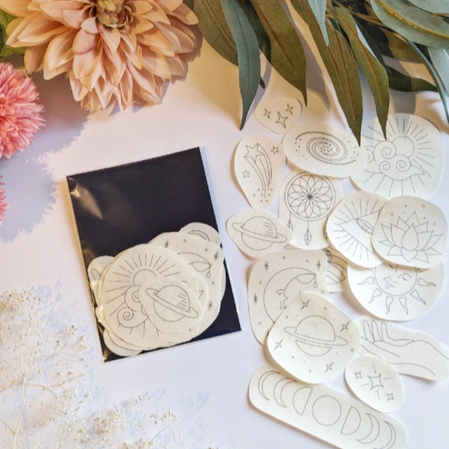 Water Soluble Moons and magic Embroidery Pattern，Peel and Stick ...
