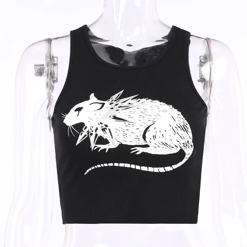 GOTHIC RAT PRINT TANK TOP