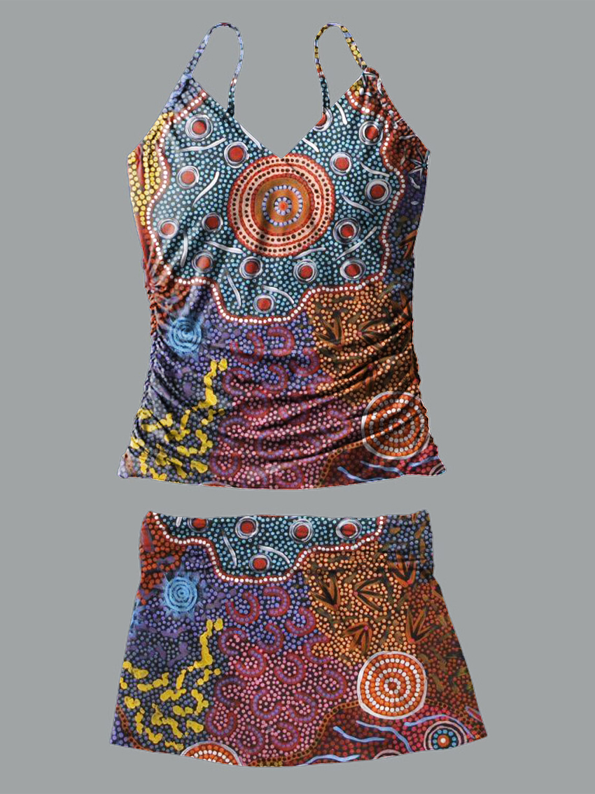 Vintage Anemone Coral V-Neck Vintage Multicolor Hippie Peace Floral Art ...