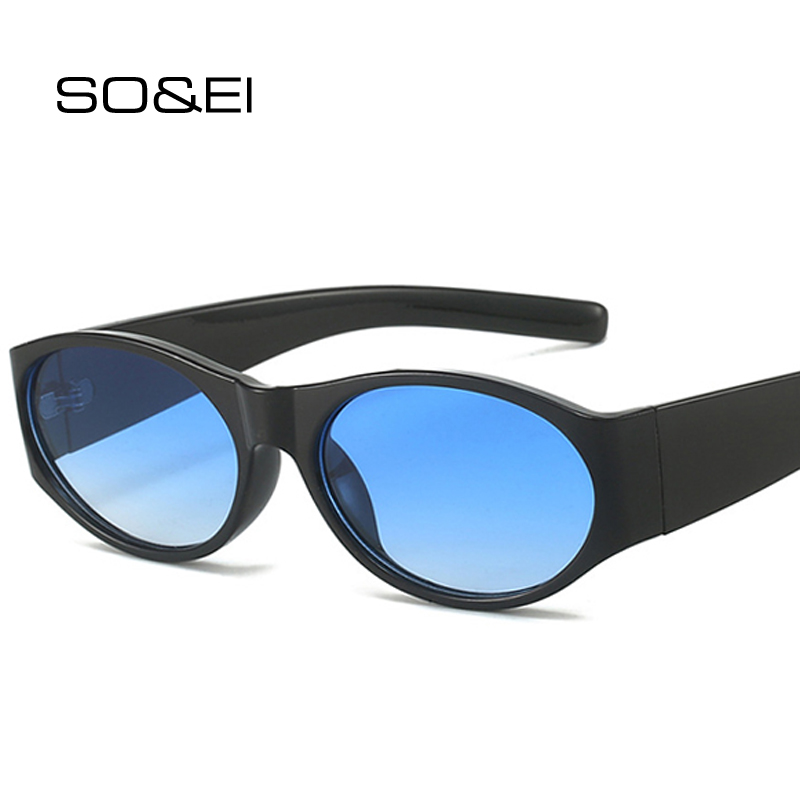 SO&EI Retro Oval Sunglasses Men Gradient Shades UV400 Women Orange Blue ...