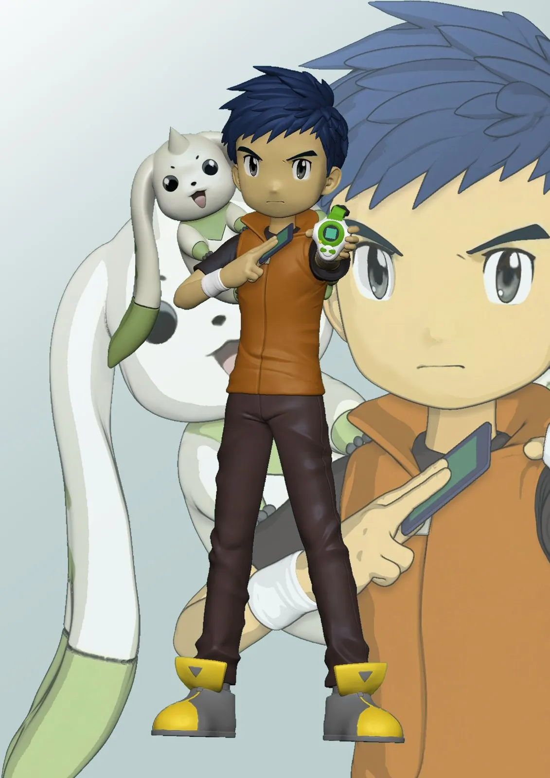 Henry Wong & Terriermon - Digimon Resin Statue - EL Studio