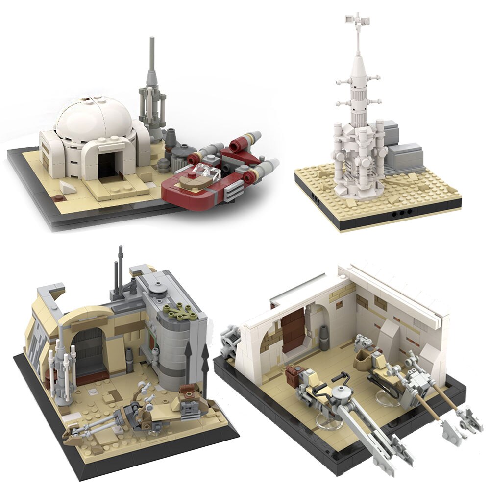 MOC Space Series Wars Desert Village Eisley-Cantina Slums Home
