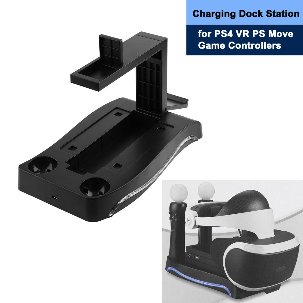 Gaming Charging Dock Station LED Stand Holder Base for PS4 VR PS Move ...