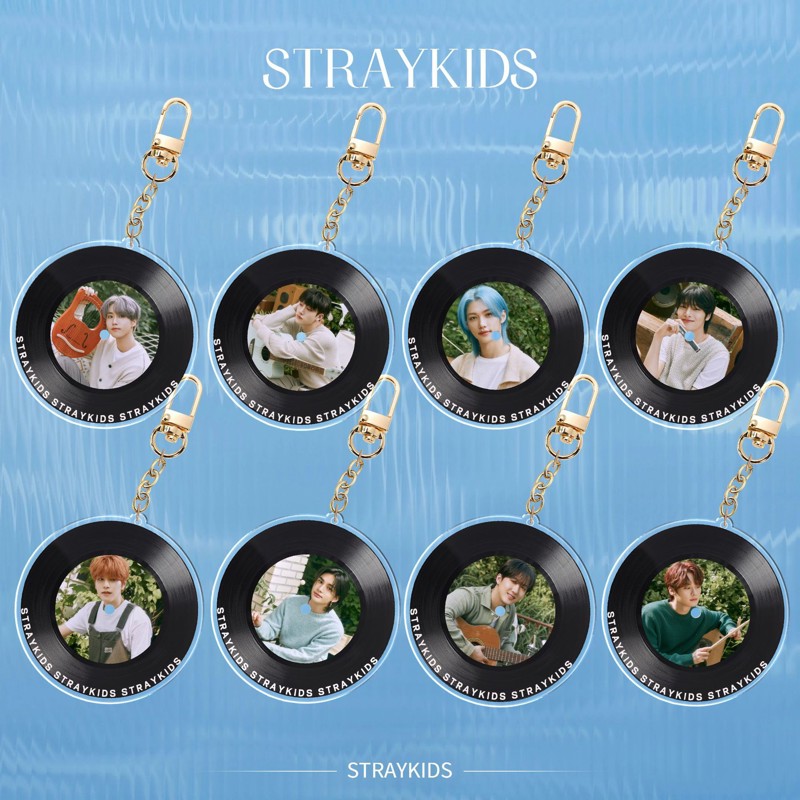 Stray Kids Vinyl Record Style Acrylic Keychain