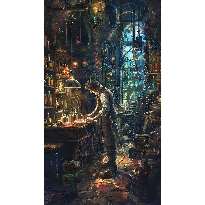 Mechanical House (velvet cloth) AB drill full round/square diamond painting