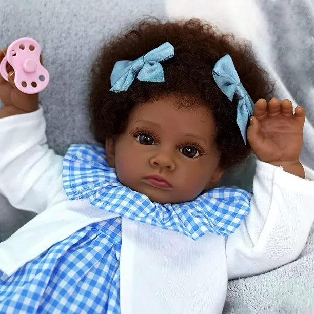 20" Real Life African American Newborn Black Baby Girl Doll