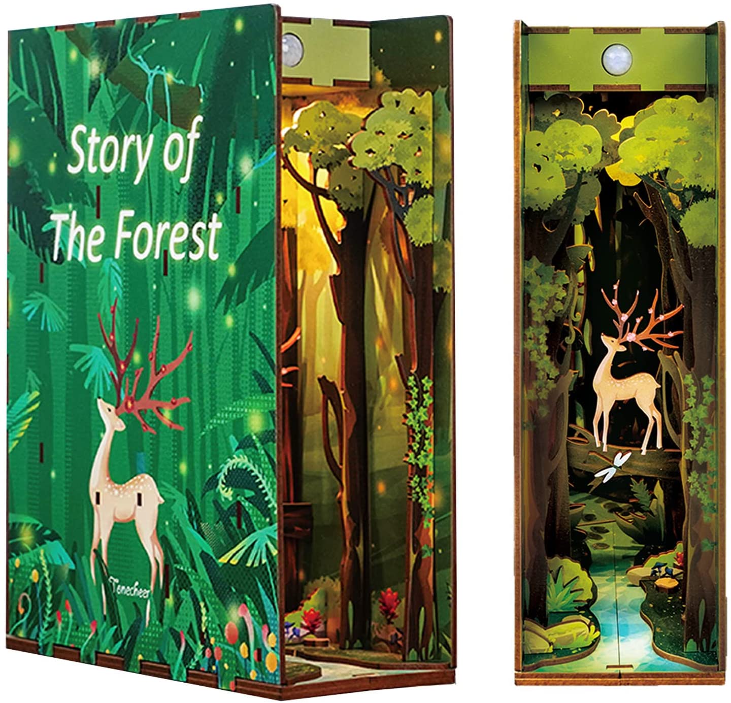 Buladle 3D Wooden Assembled Bookshelf Insert Bookshelf Decor Alley Book ...