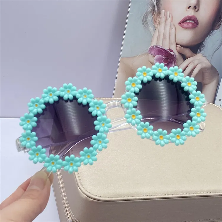 Adult Women Daisy Sunglasses Ladies Cute Sun Glasses White Round ...