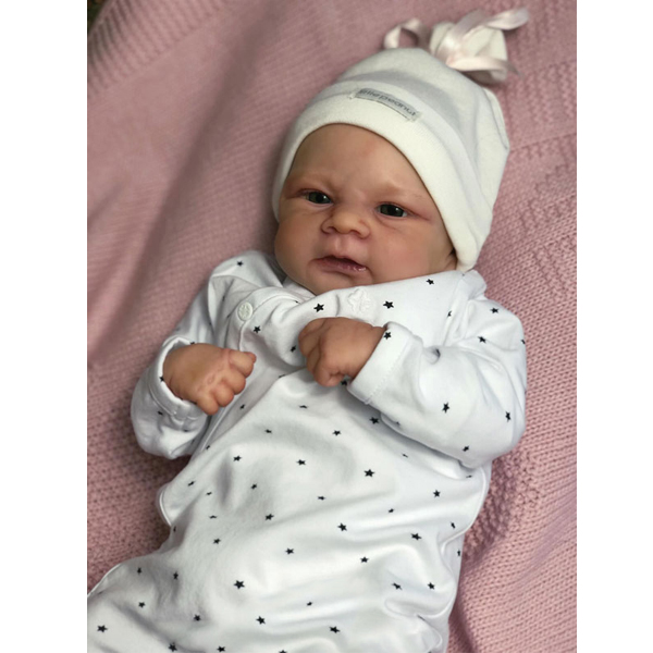 (New Baby Doll Elijah) 17.5" Real Lifelike Awake Reborn Baby Boy Doll ...