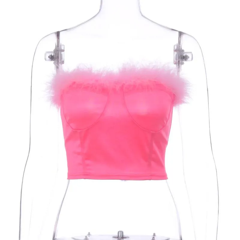 ZIPPER FUR TUBE TOP
