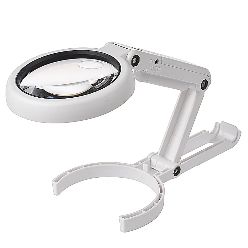 LED Folding Magnifier for Reading Portable Handheld Loupe Magnifying Glass