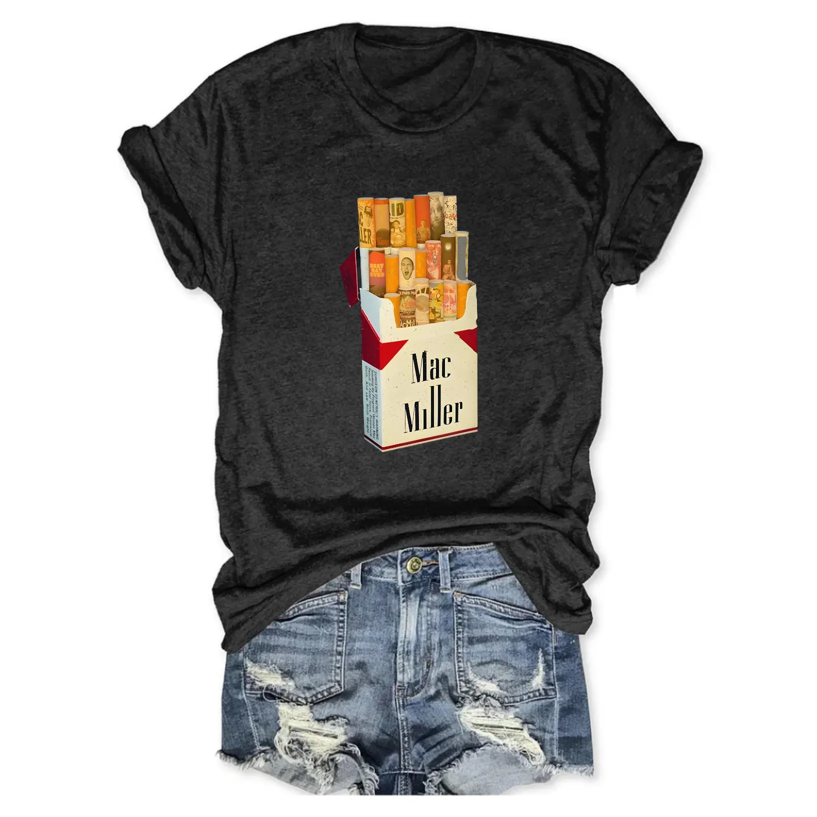 Mac Miller Cigarette Pack Discography Tee