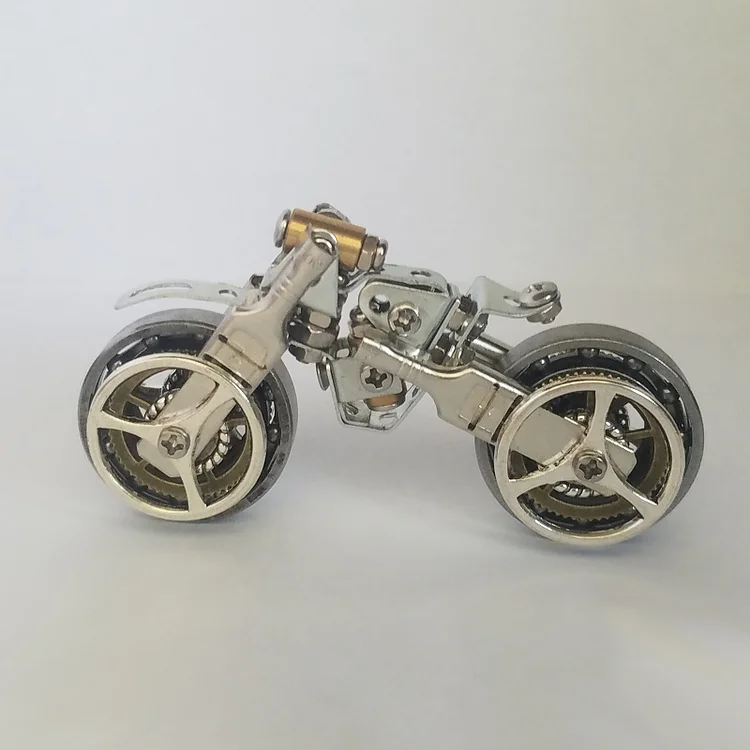 Vintage Motorcycle 3D Metal Puzzle Kit, Silver Collector's Model ...
