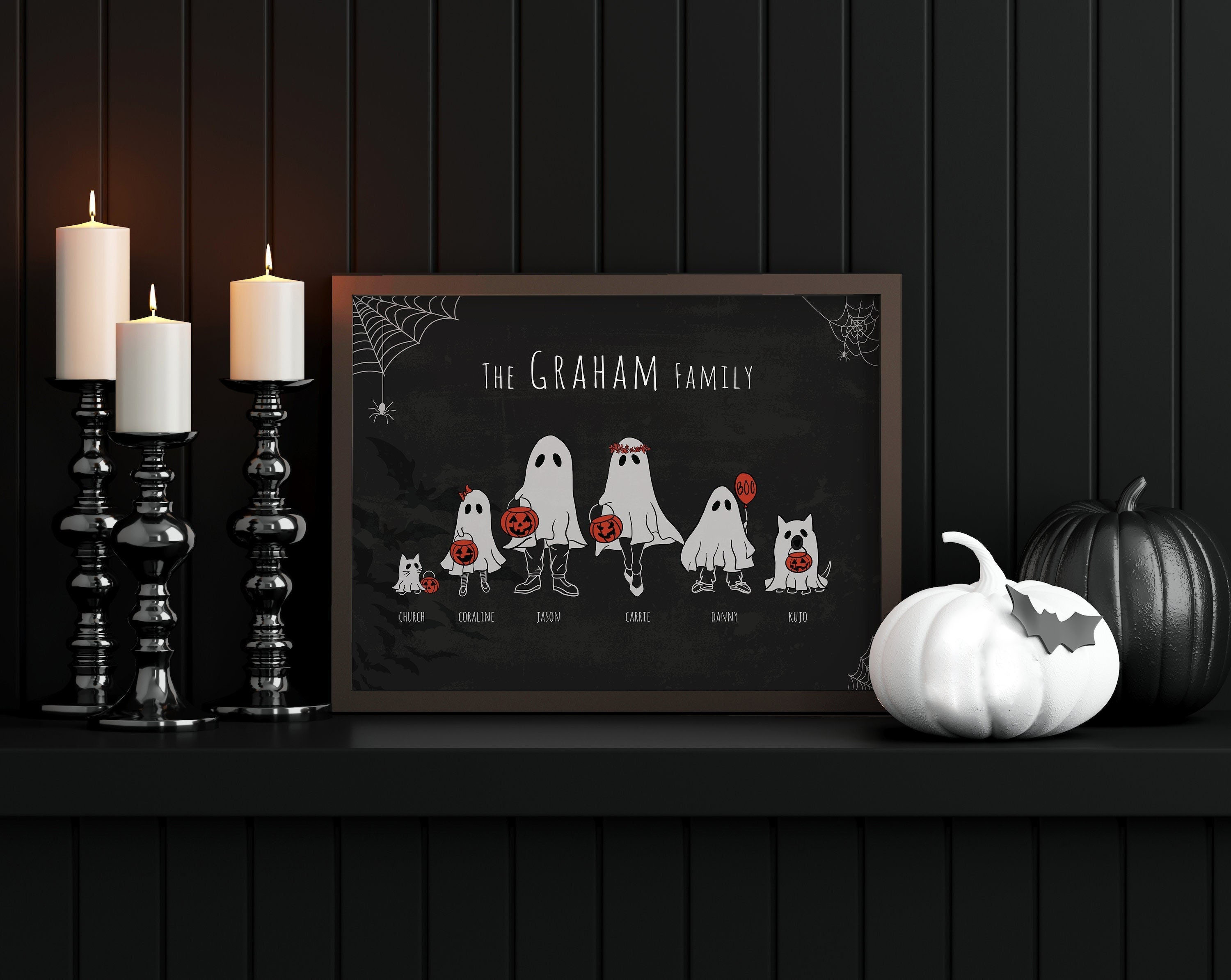 Halloween Family Sign, Personalized Halloween Sign, Ghost Family ...
