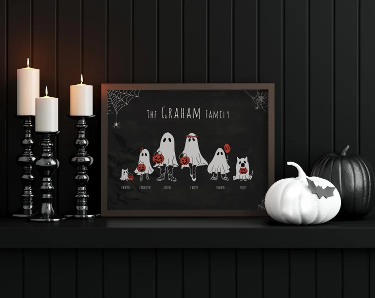 Halloween Family Sign, Personalized Halloween Sign, Ghost Family ...