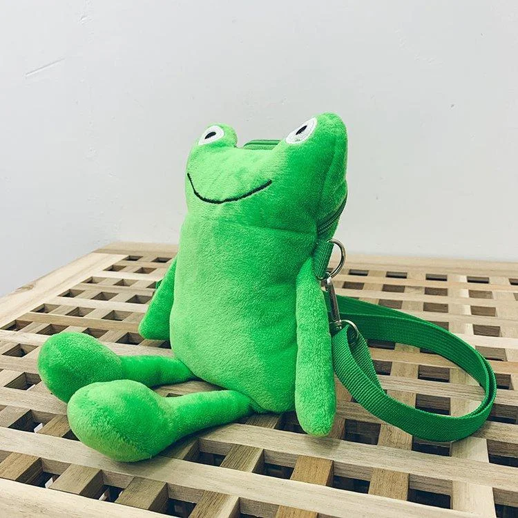 CUTE PLUSH FROG SMALL SHOULDER BAG