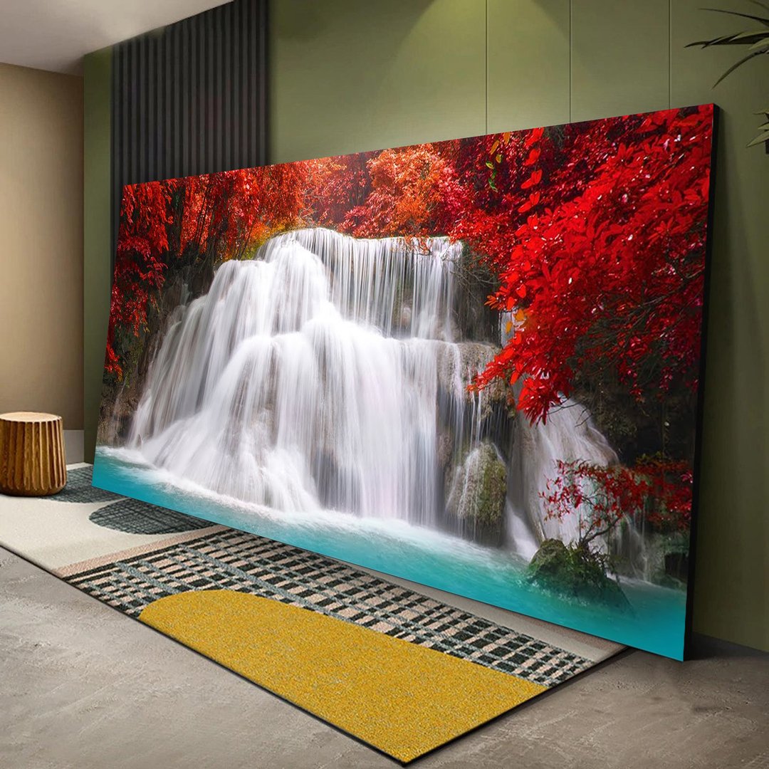 Red Woods Waterfall Canvas Wall Art