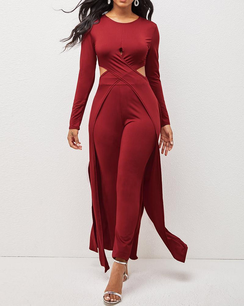 Cross cutout cape two pieces