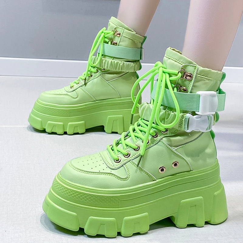 Yyvonne Punk Chunky Platform Motorcycle Boots Women Autumn Winter ...