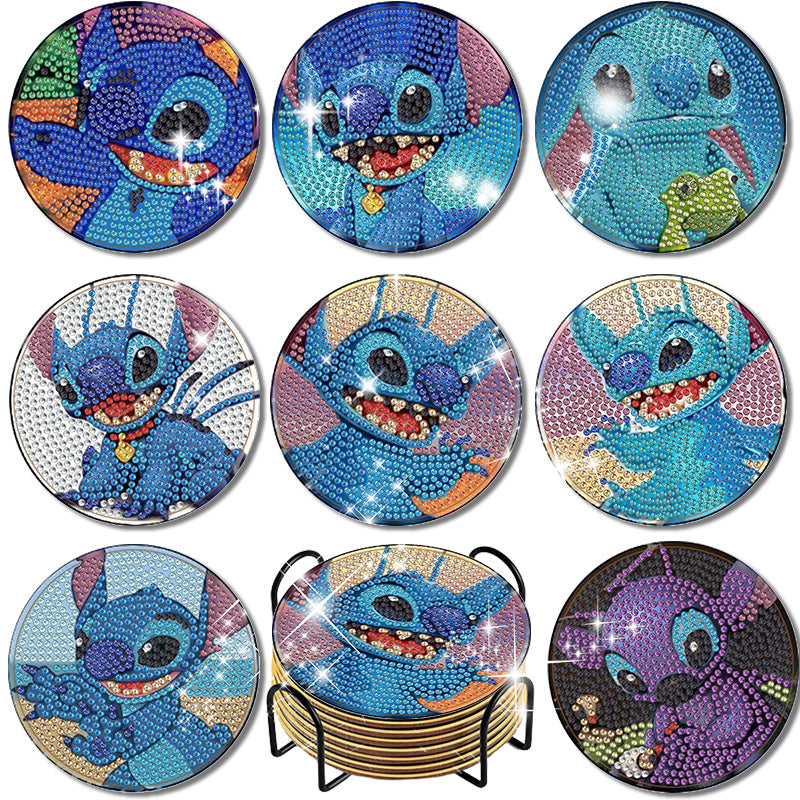 8 pcs set DIY Diamond Painting Coaster | Cartoon
