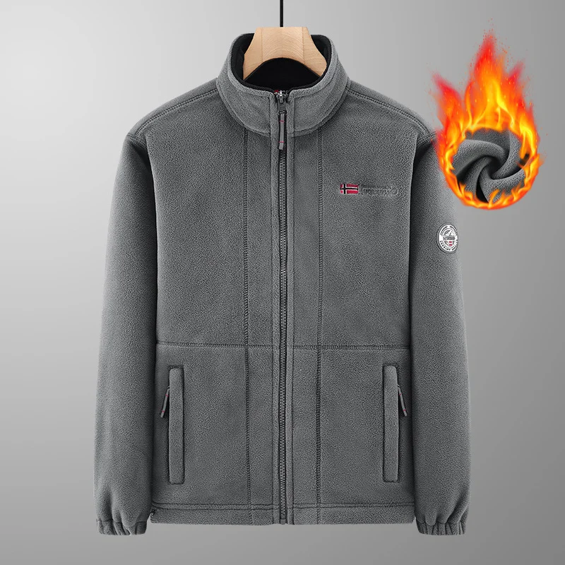 Men's Winter Warm Thickened Double-Layer Polar Fleece Jacket
