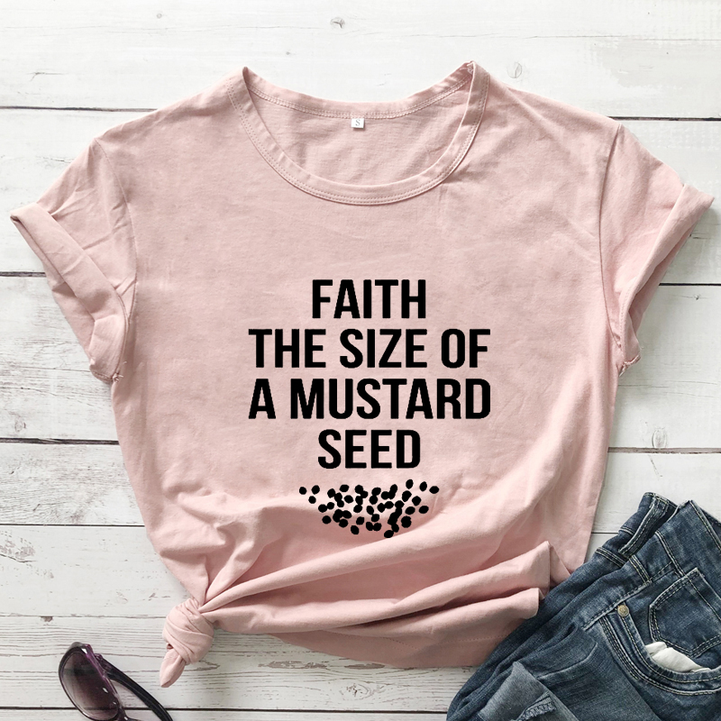 Faith The Size Of A Mustard Seed T-shirt Casual Women Christian Bible ...