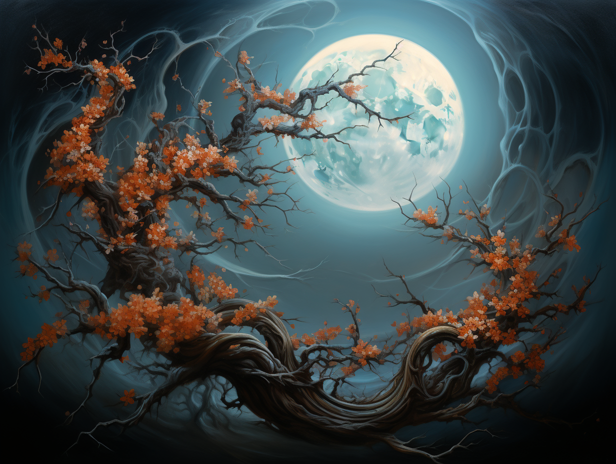 Moon Tree Landscape (canvas) full round or square drill diamond painting