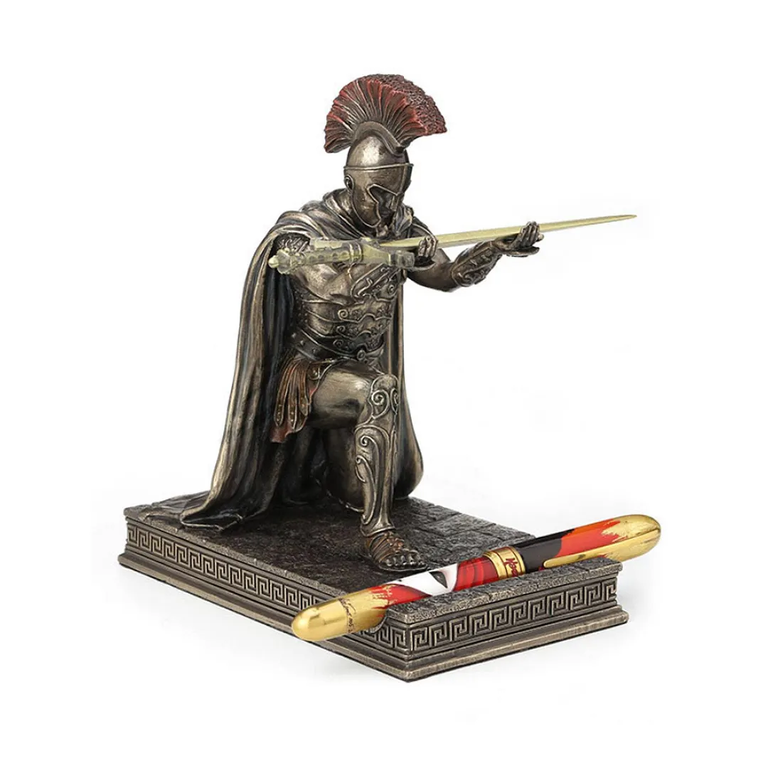Greece commander statue desk decoration pen holder