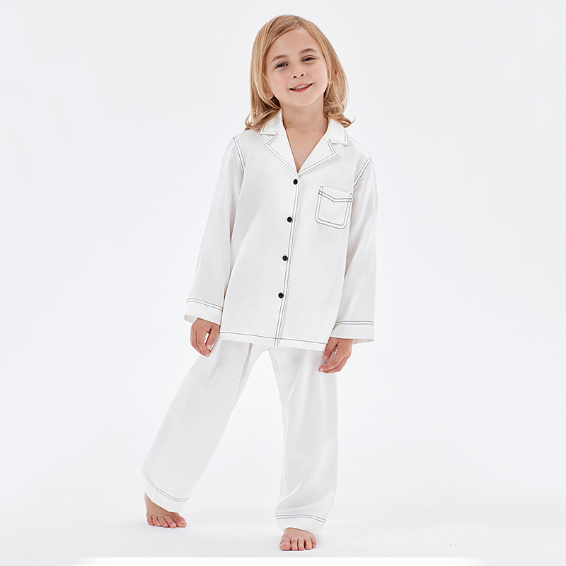100 Long Sleeve Silk Pajamas For Kids