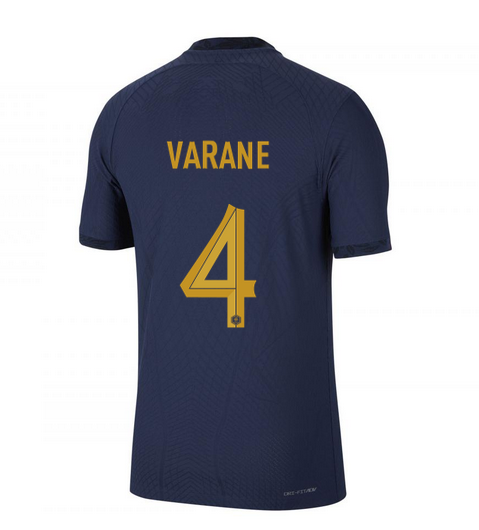 Maillot FFF France Raphaël Varane 4 Domicile Coupe du monde 2022